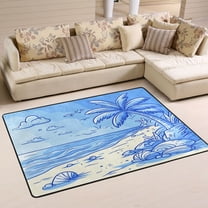 Pastel Colored Clouds Soft Polyester Area Rug 36''x24'', Non Slip ...