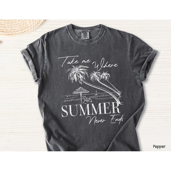 Beach Scene TShirt Retro Summer Top - Walmart.com
