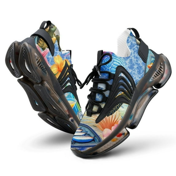 Beach Scene Vibrant Tropical Fun Walking Shoes for Men Woman ...