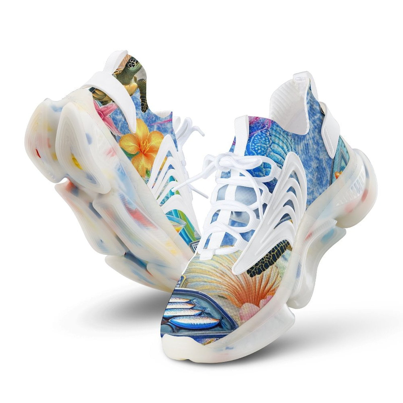 Beach Scene Vibrant Tropical Fun Walking Shoes for Men Woman ...