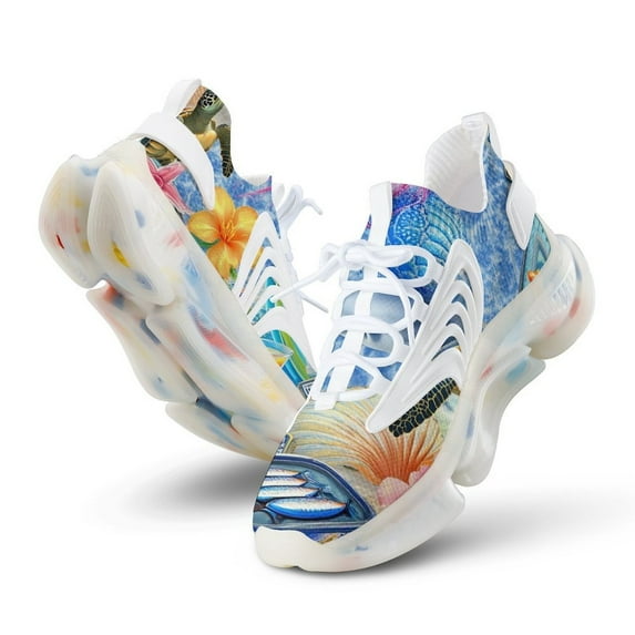 Beach Scene Vibrant Tropical Fun Walking Shoes for Men Woman ...