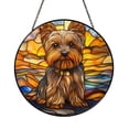 Beach Scene Yorkshire Terrier Stained Glass Style Window Decor, Dog ...