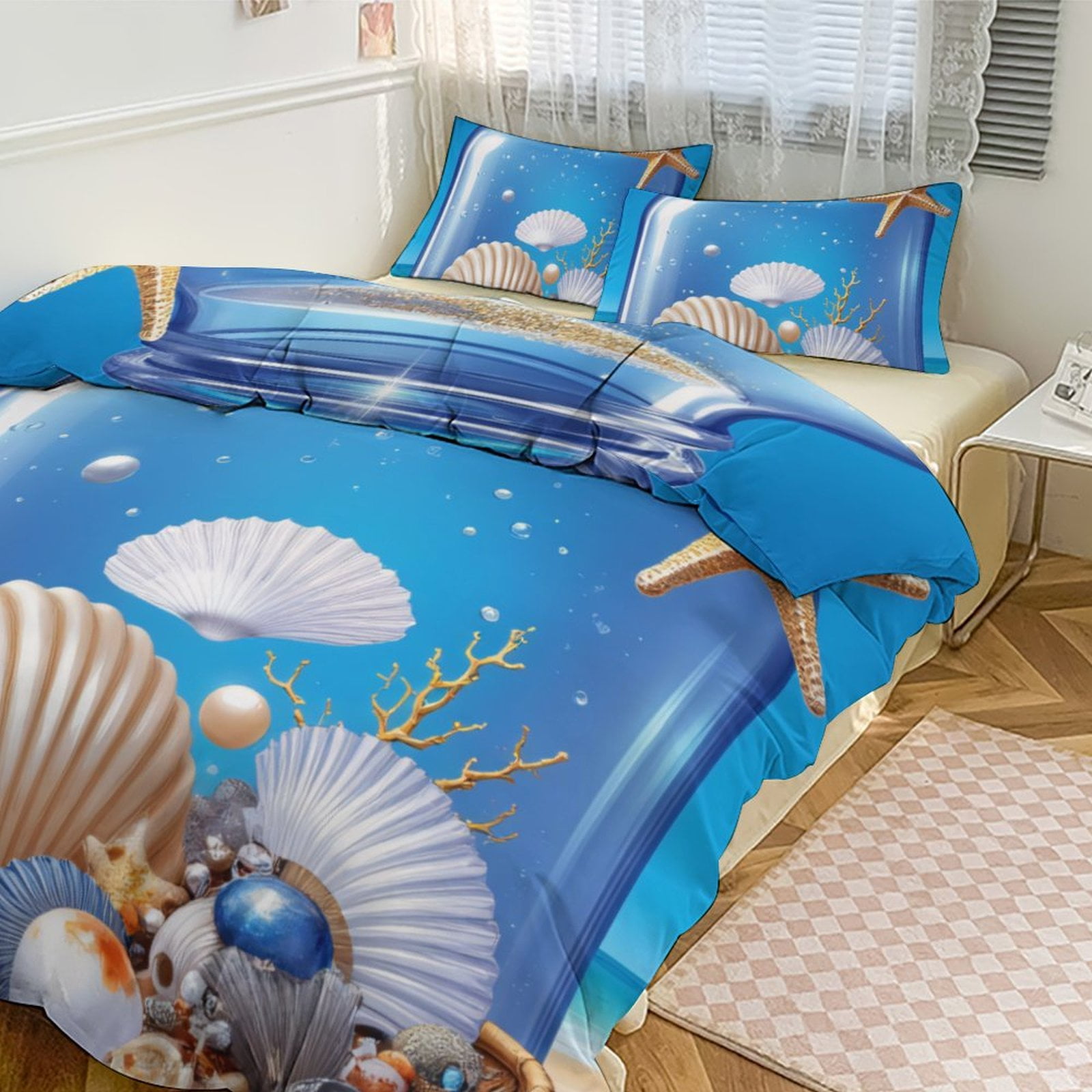 Beach Scene in A Jar 3D Duvet Cover Set Quilt Cover Theme of Kid Boy ...