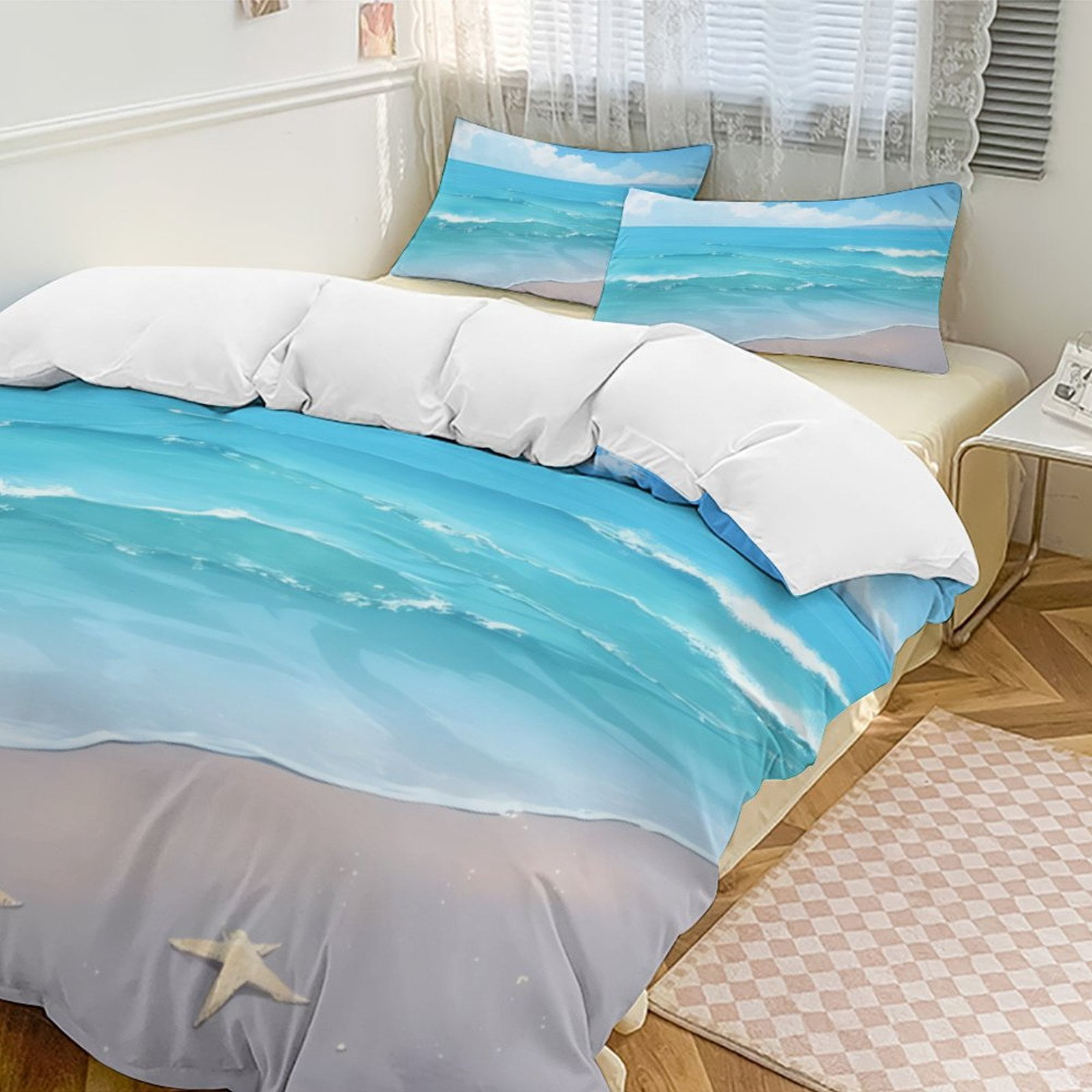 Beach Scene with Starfish 3D Duvet Cover Set Quilt Cover Theme of Kid ...