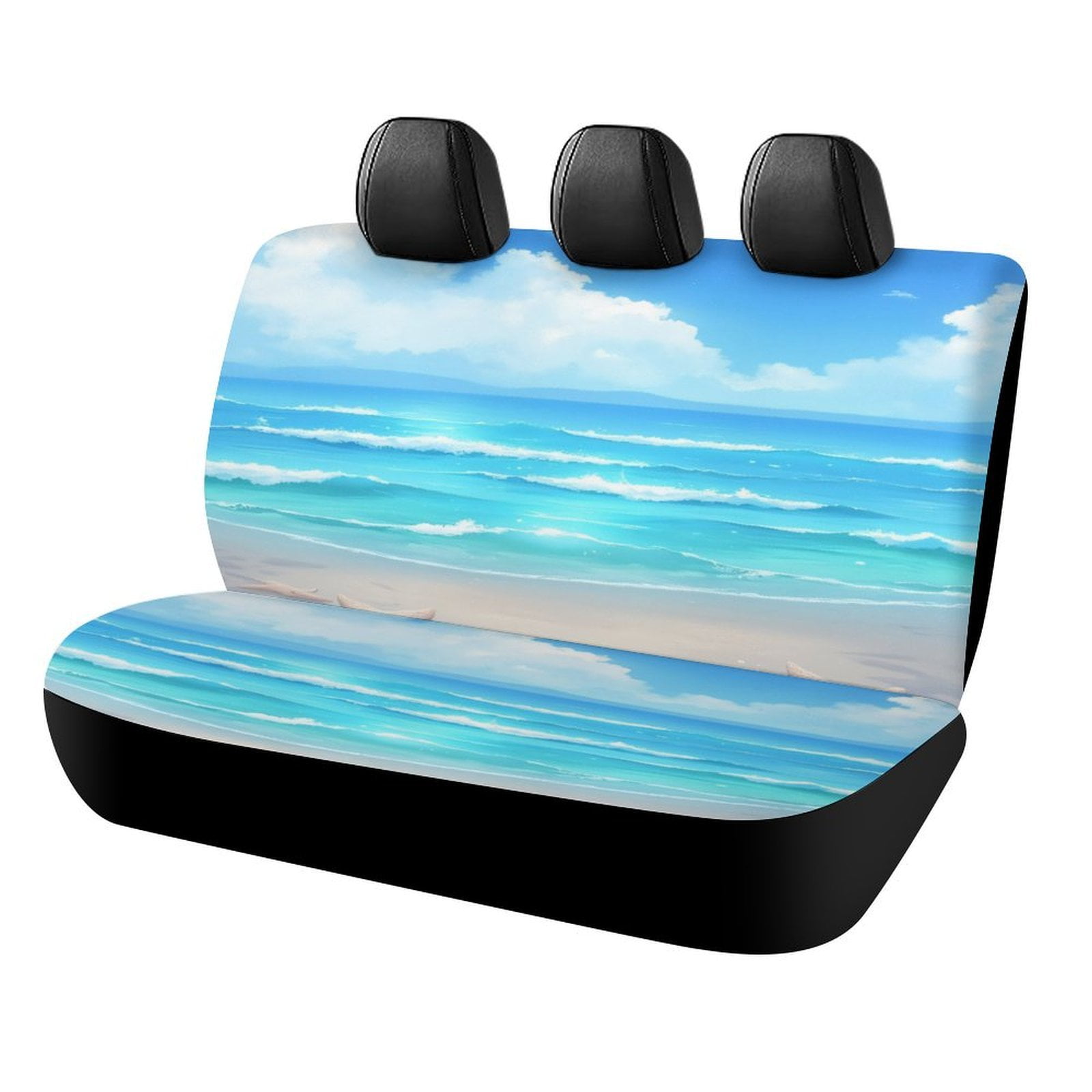 Beach Scene with Starfish Car Rear Seat Covers,Bench Back Seat Cover ...