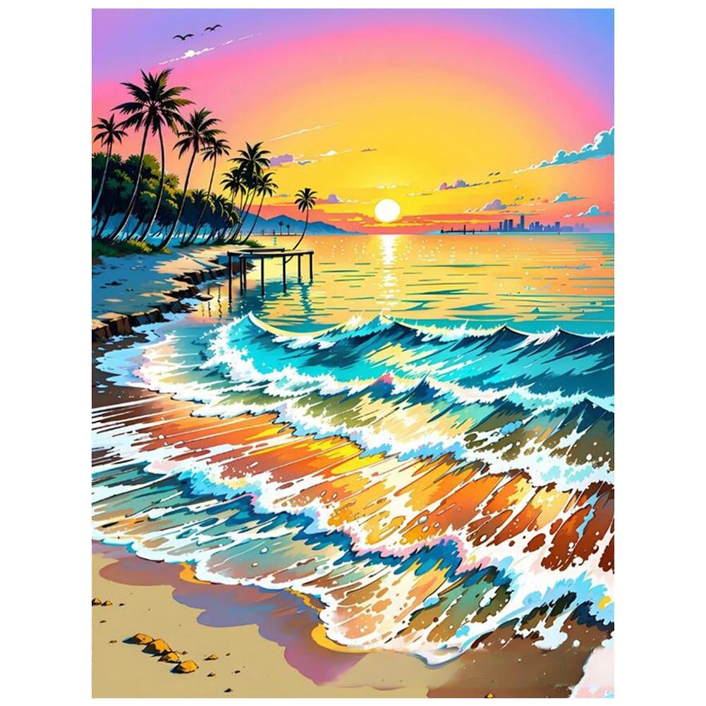 Beach Scenery Bedroom Decorative Diamond Art Kitss 16*20 Inch - Walmart.com