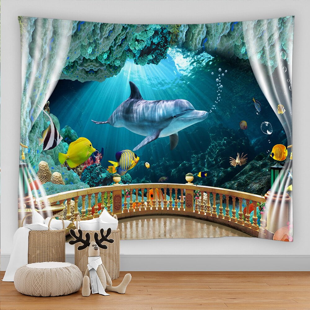 Beach Scenery Outside the Window Print Large Wall Tapestry Hippie Wall ...