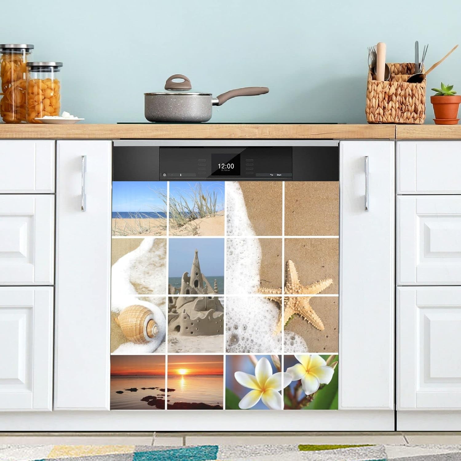 Beach Sea Atars Dishwasher Magnet Cover, Wash Machine Magnectic Sticker ...