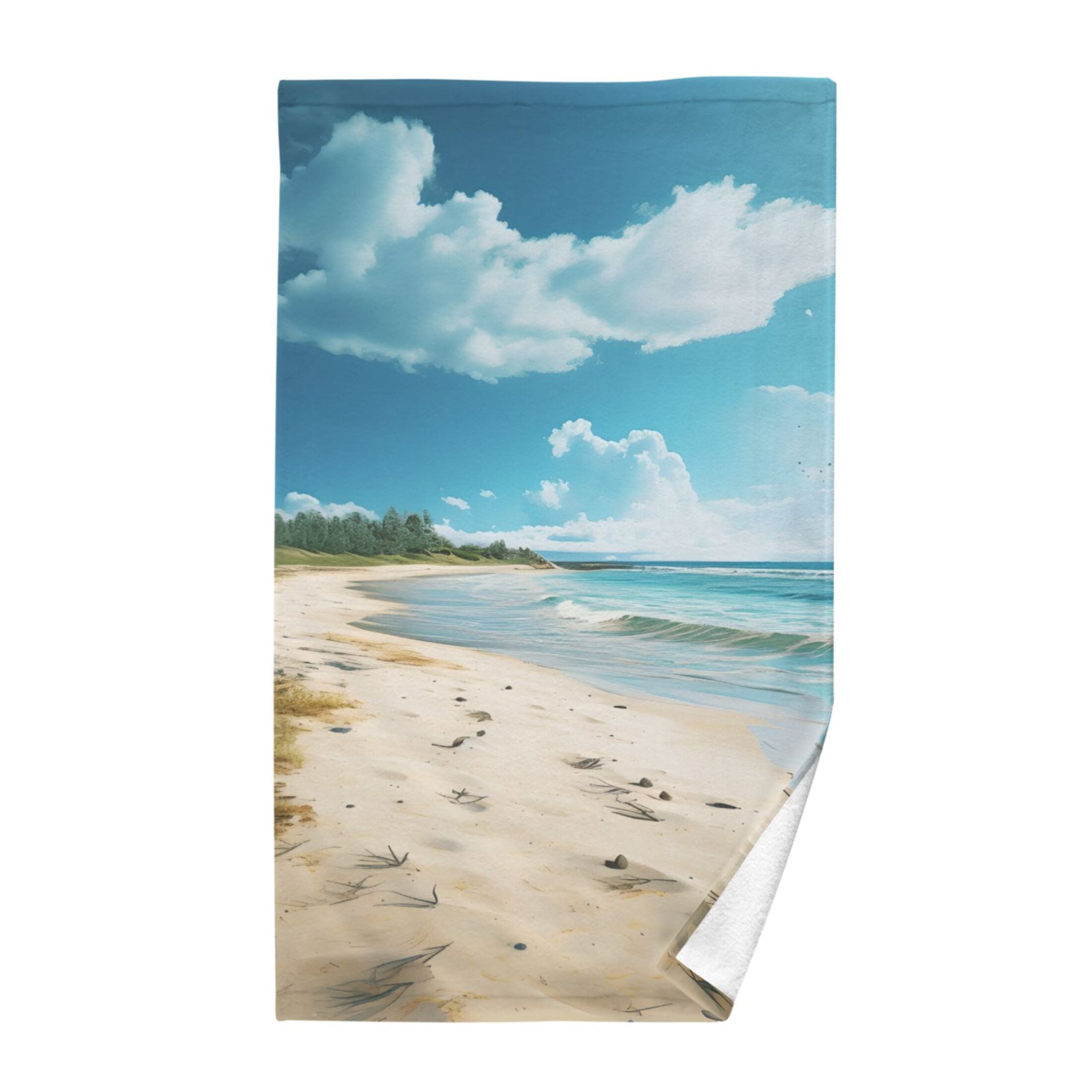 Beach Sea Cotton Face Towels Soft Hand Towel Absorbent Bathroom Towel ...