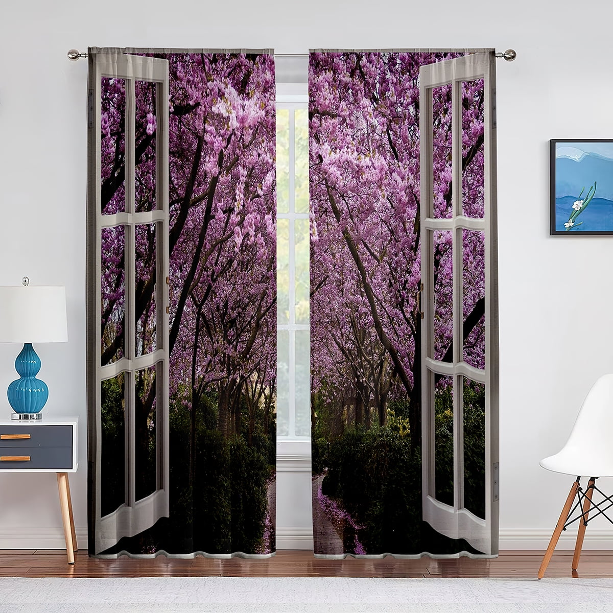 Beach Sea Ocean Sunset cortinas Windows Scenery Curtains for Living ...