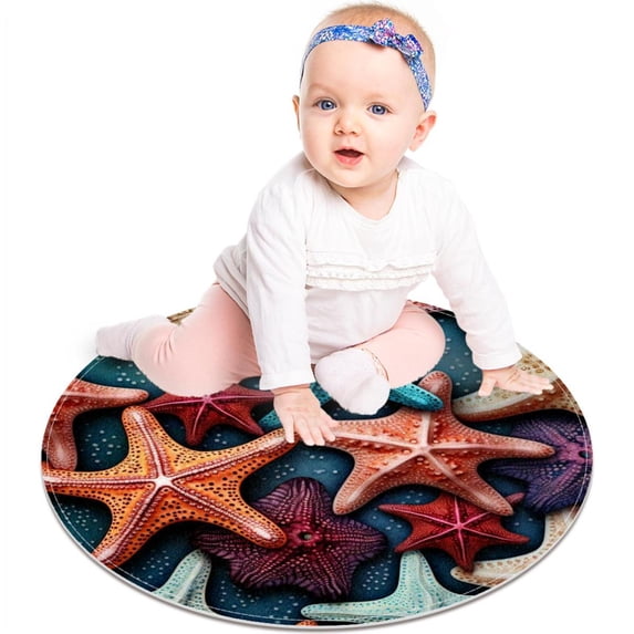 Beach Sea Starfish Prints Small Area Rugs Bathroom Rugs, Non-Slip Throw ...