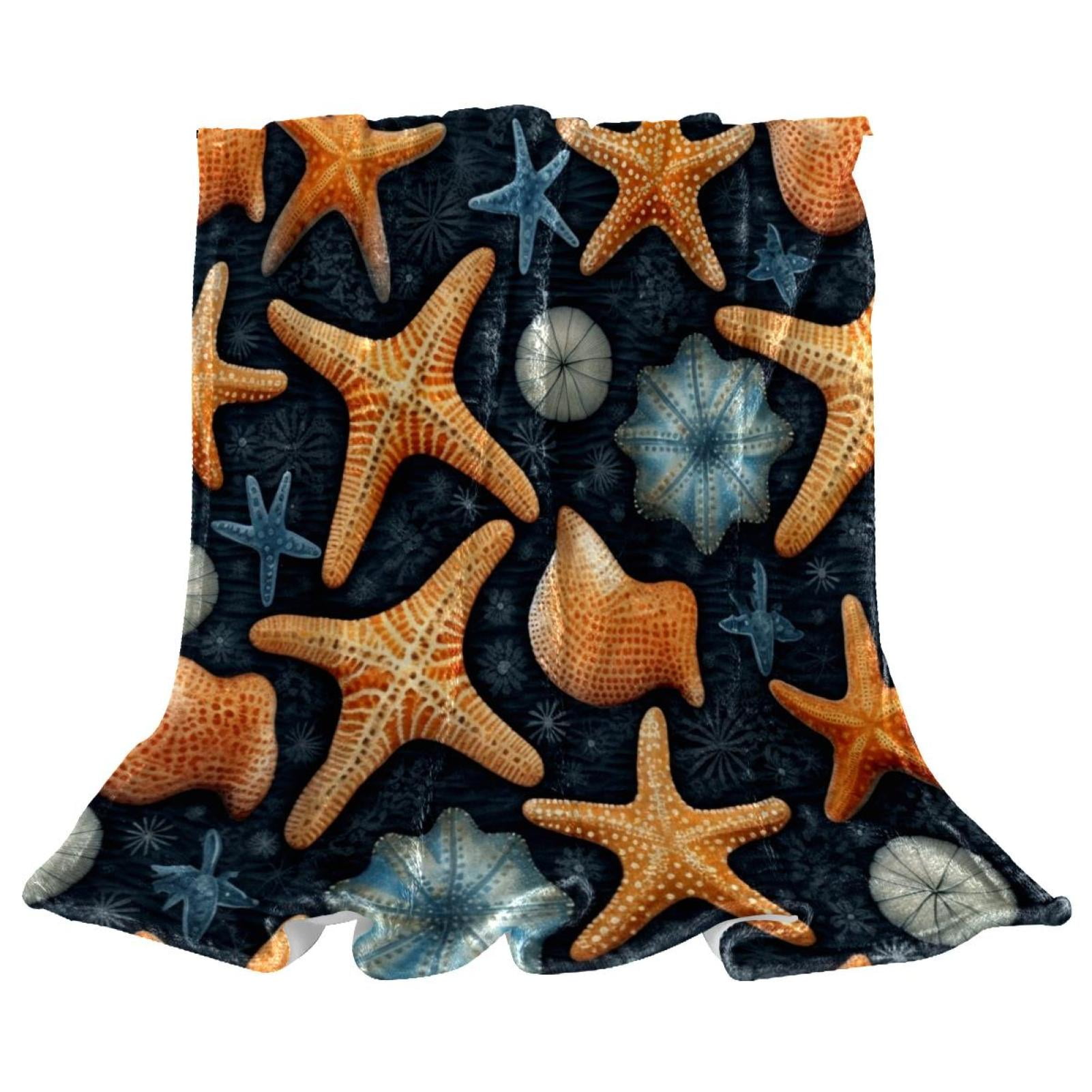 Beach Sea Starfish Warm Cozy Throw Blanket Microfiber Fleece Blankets ...