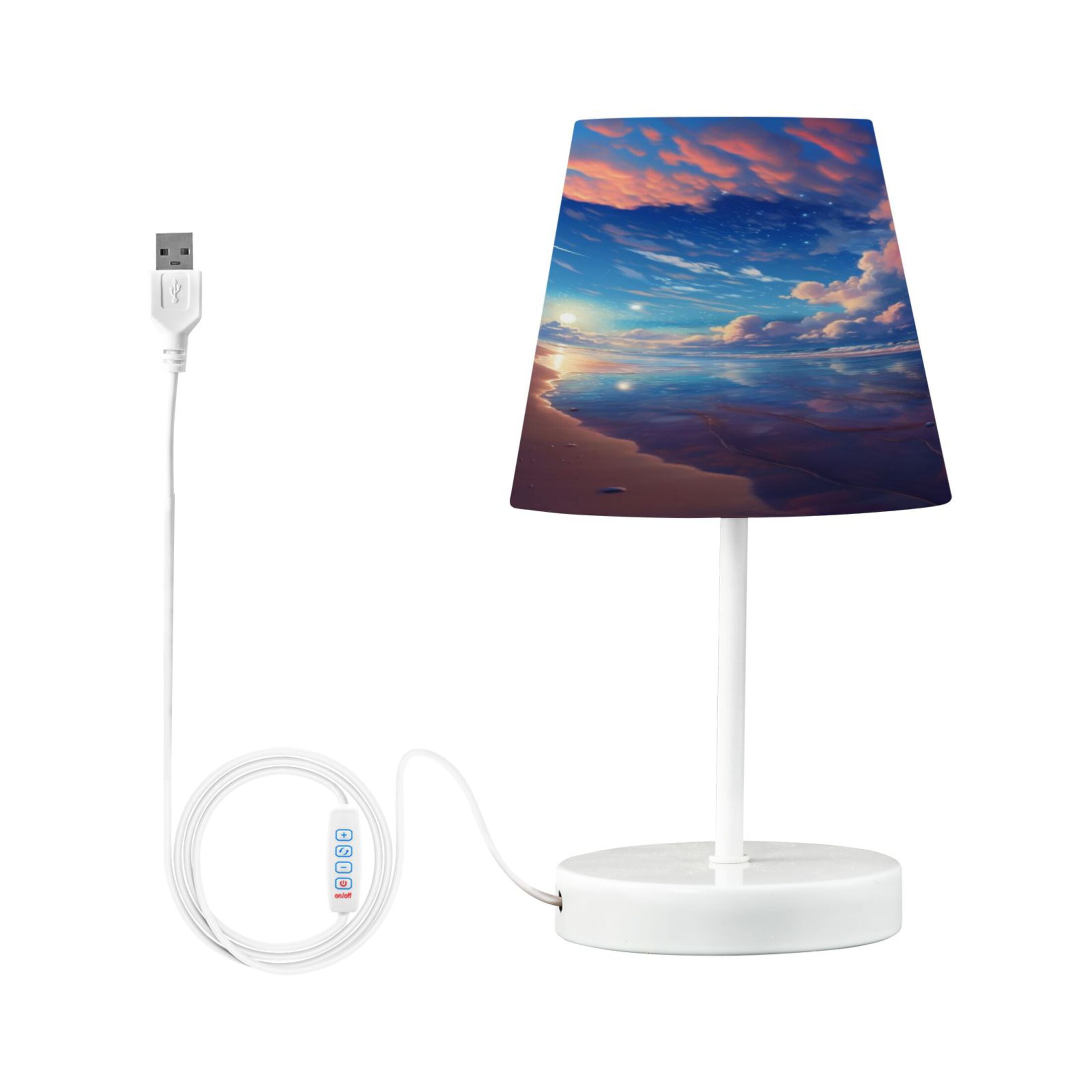 Beach Sea Sun Desk Lamp LED Table Nightstand Lamps with 3 Color ...