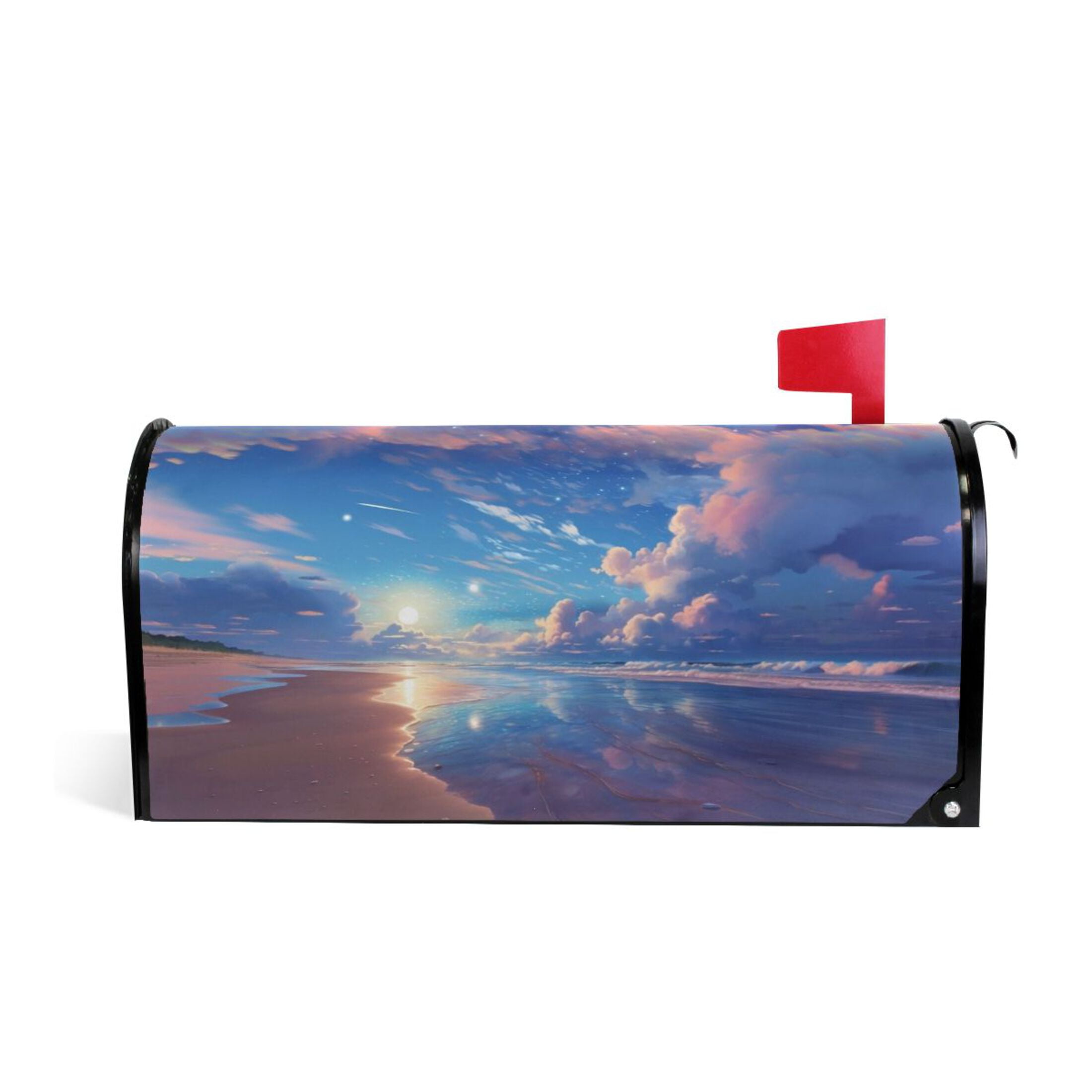 Beach Sea Sun Magnetic Mailbox Covers 21" X 18" Post Letter Box Wraps ...