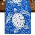 Beach Sea Turtle Burlap Cotton Table Runner 13x70 Inches Long, Abstract ...
