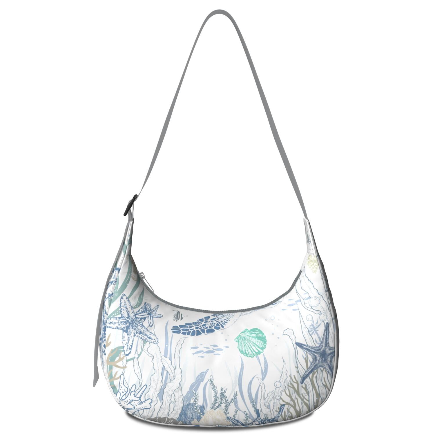 Beach Sea Turtle Crossbody Bag, Hawaiian Tropical Ocean Life Print ...