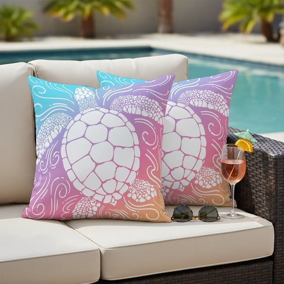 Beach Sea Turtle Outdoor Pillow Covers 20x20 Inch Throw Pillow Covers ...