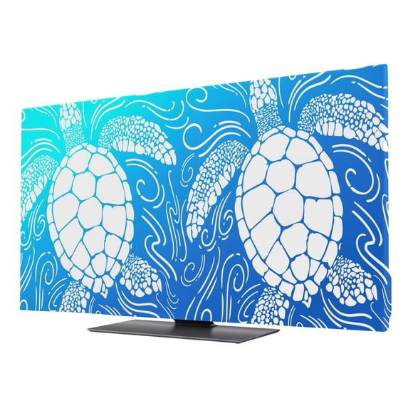 Beach Sea Turtle TV Cover for 43 Inch Screen,Stretch Fabric Dustproof ...