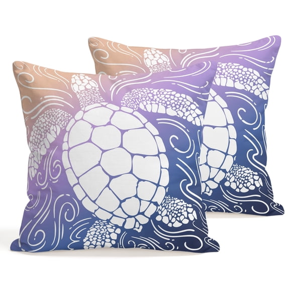 Beach Sea Turtle Throw Pillow Covers 18 x 18 Inch Pillow Covers Set of ...