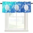 Beach Sea Turtle Valances for Windows Farmhouse Kitchen Curtains ...
