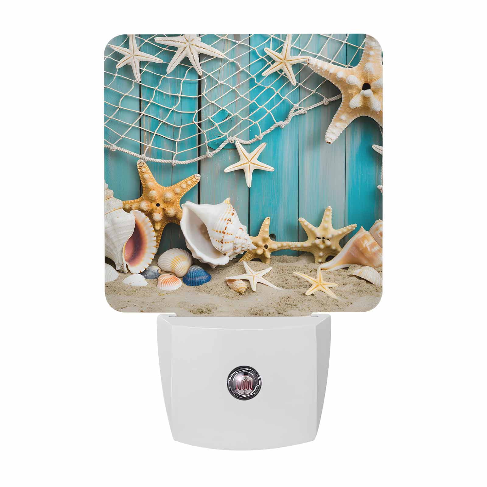 Beach SeaTheme Plug-in LED Night Lights Starfish Seashell Nautical Auto ...