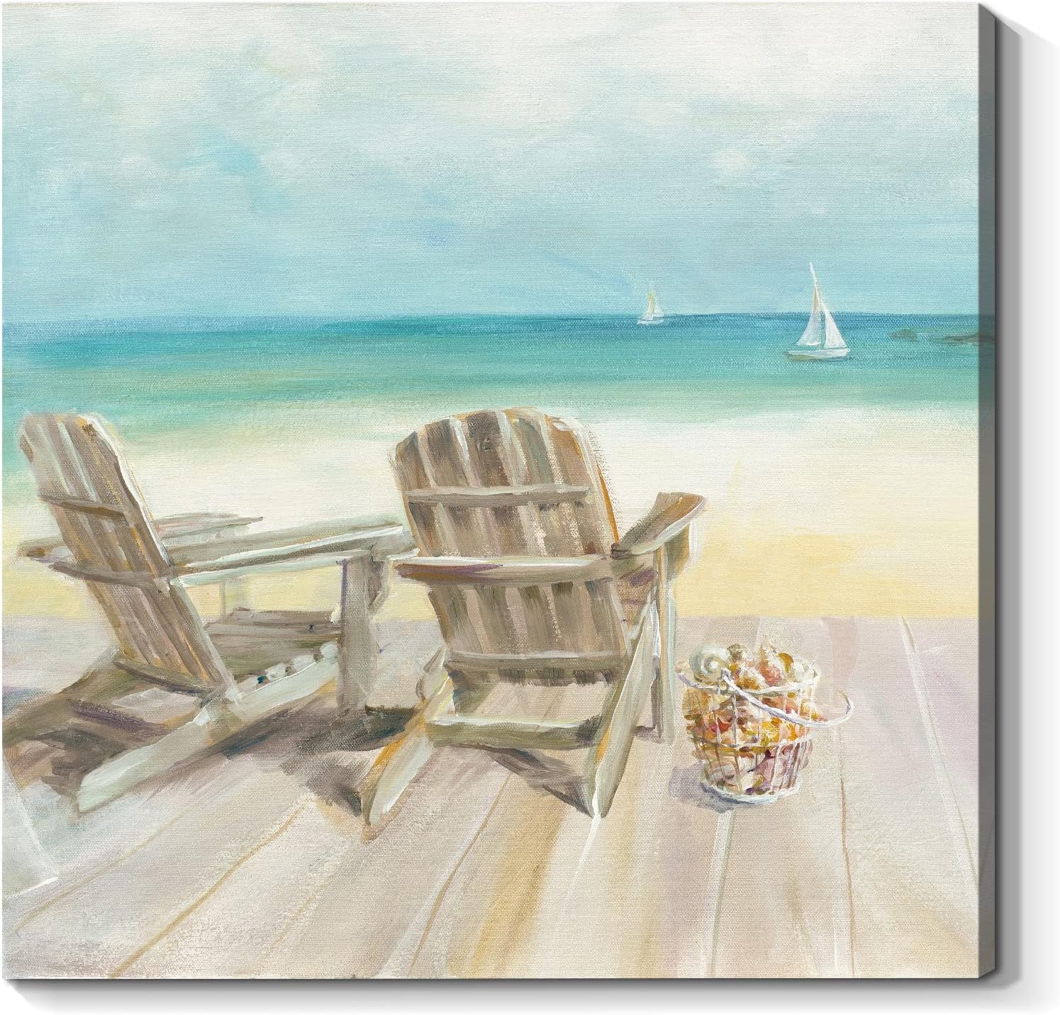 Beach and Seascape Picture Blue Ocean Landscape Wall Decor Relaxing ...