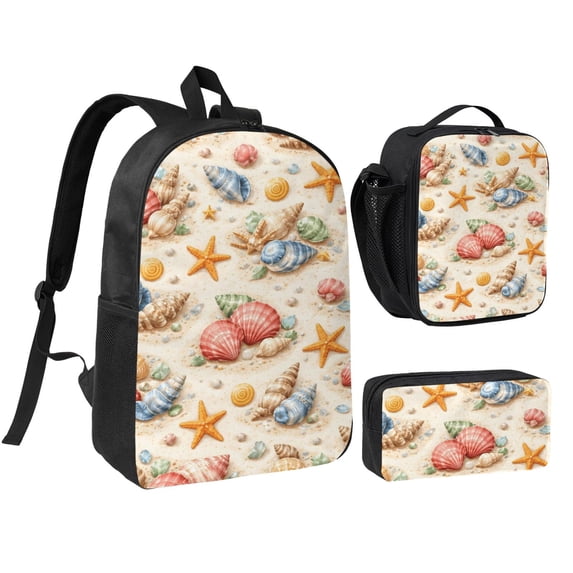 Beach Seashell Backpack Set 3pc Including Backpack, Lunch Bag and Pen ...