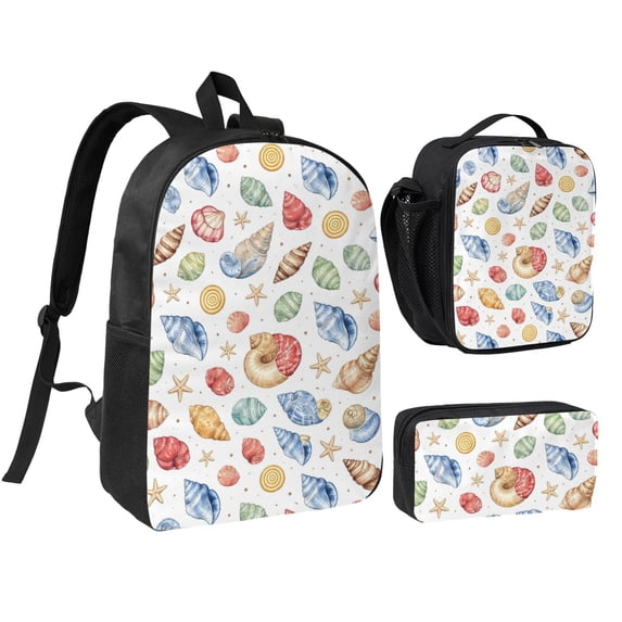 Beach Seashell Backpack Set 3pc Including Backpack, Lunch Bag and Pen ...