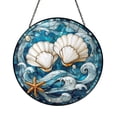 Beach Seashell Decorative Window Hanging – Stained Glass Style ...