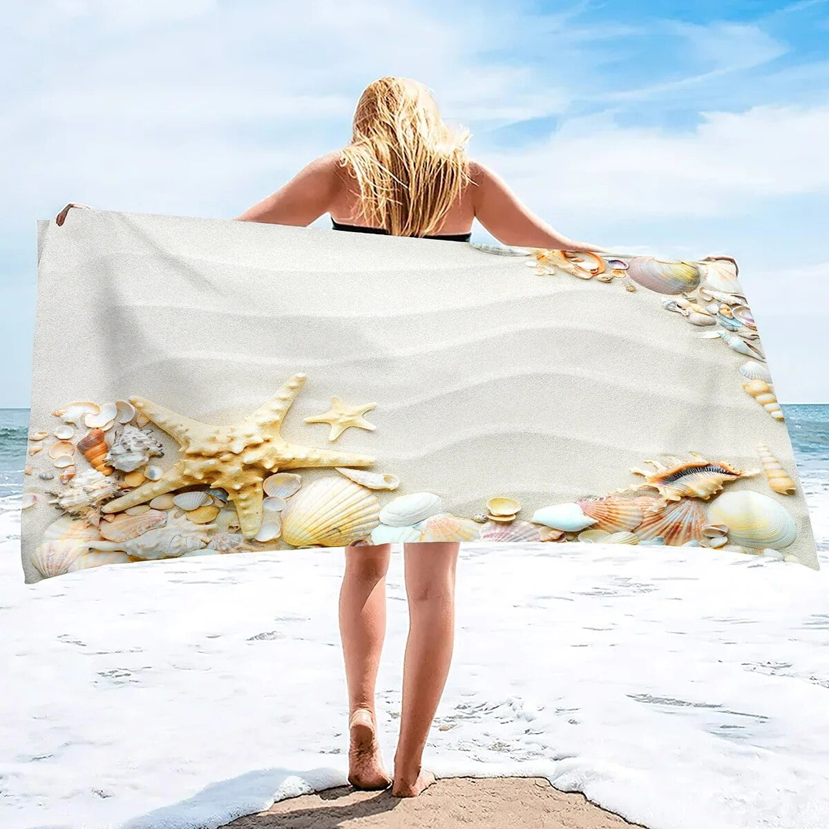 Beach Seashell StarSea Ocean Wave Summer Bathroom Ultra Soft Sand Free ...