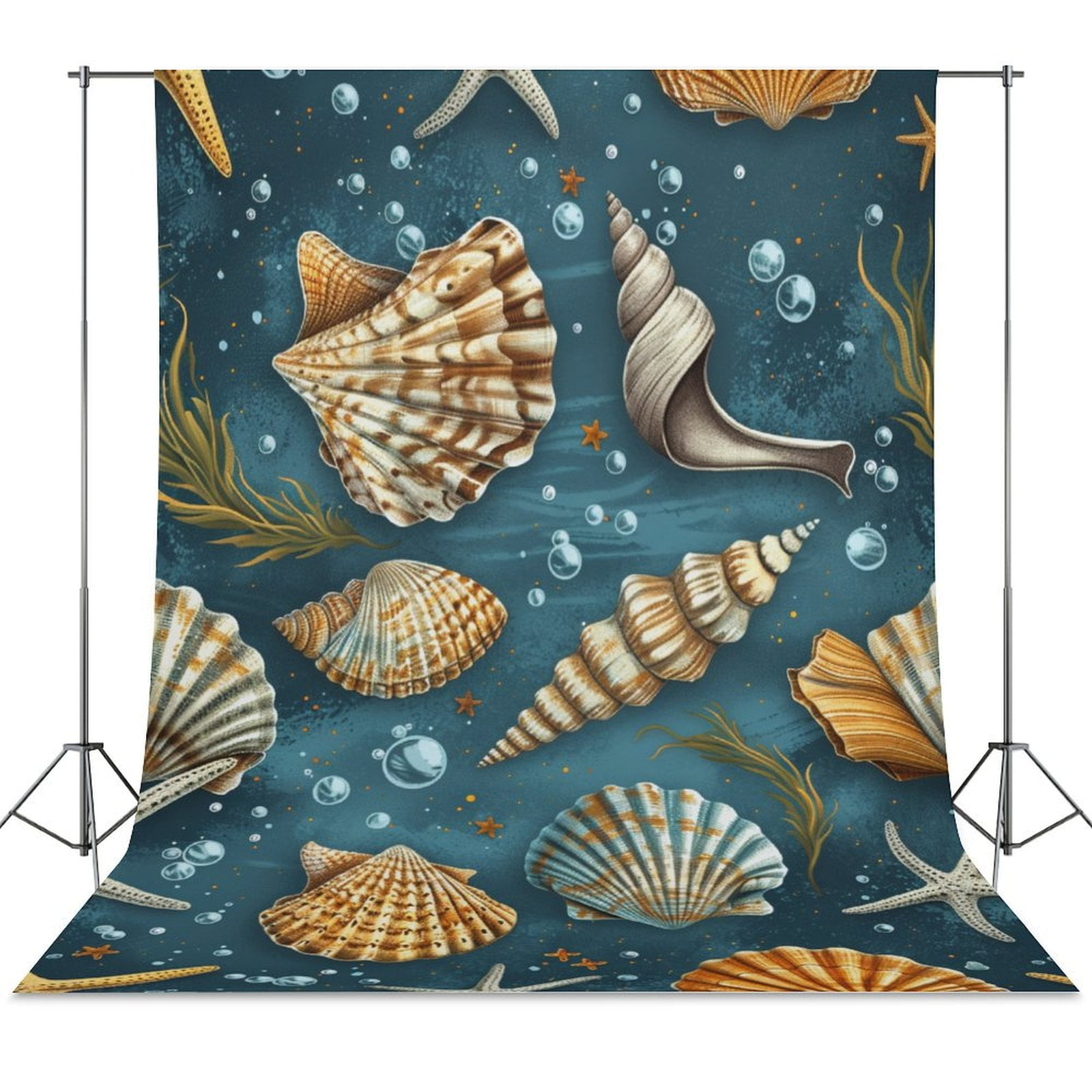 Beach Seashell Starfish Backdrops for Photography for Party Backdrop ...