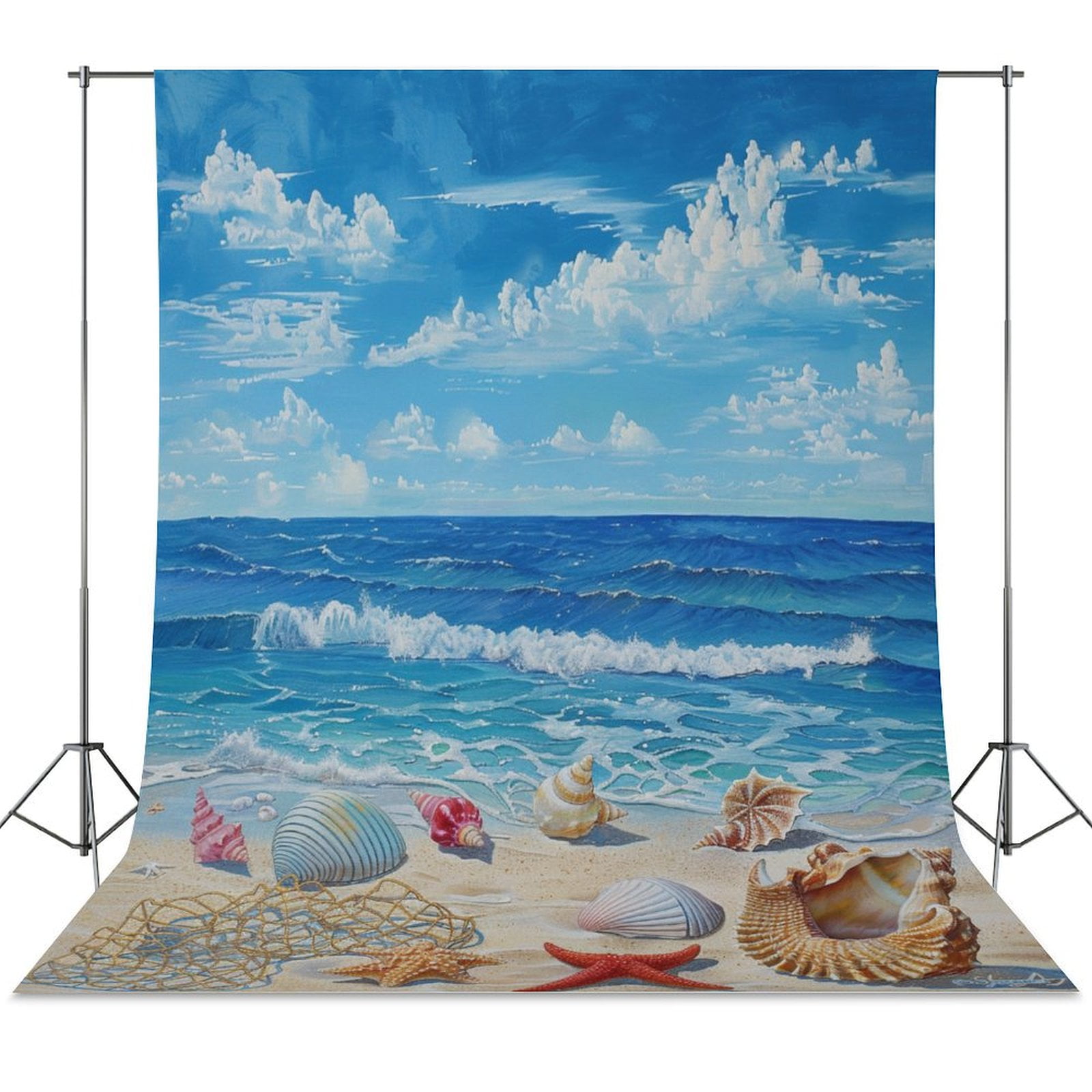 Beach Seashell Starfish Backdrops for Photography for Party Backdrop ...