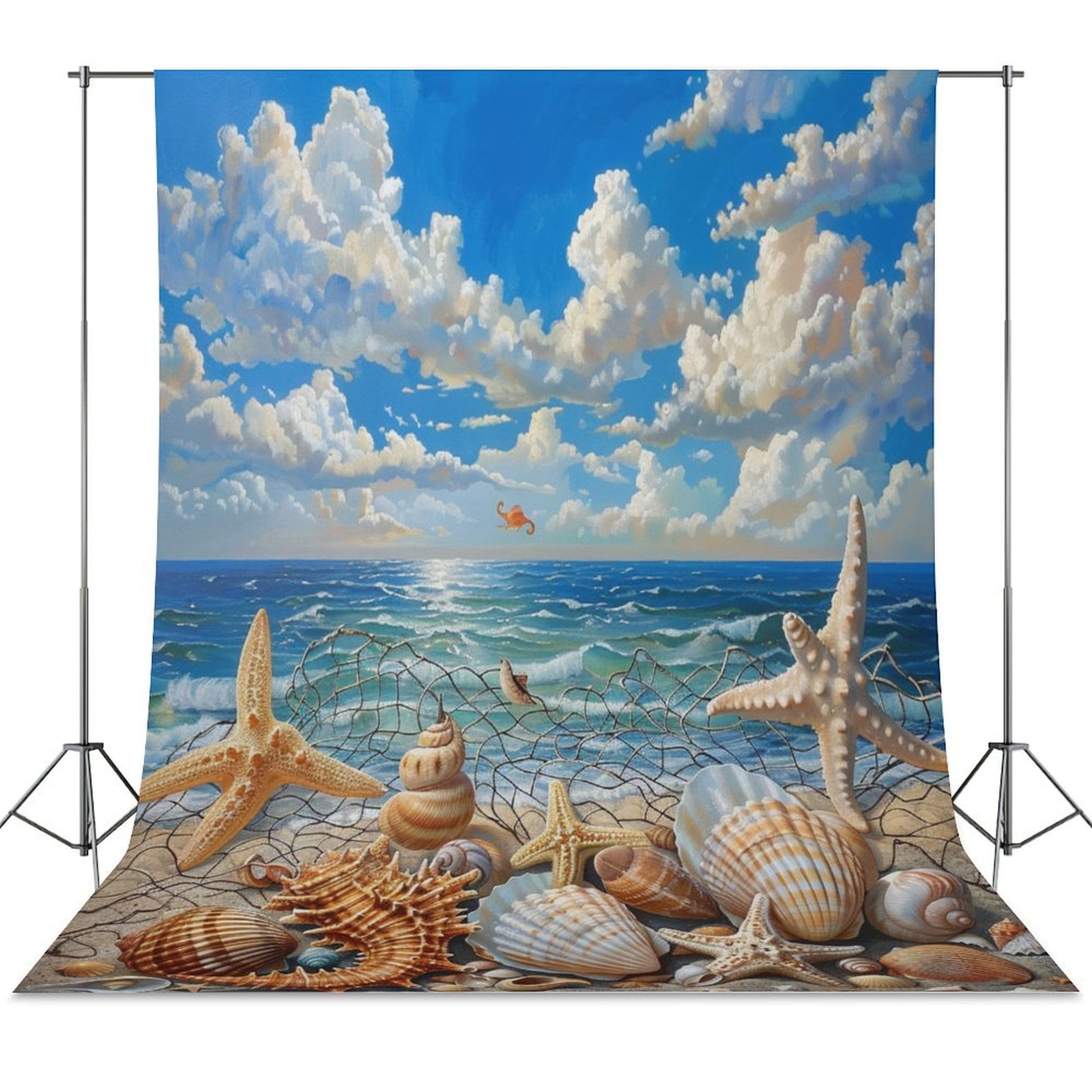 Beach Seashell Starfish Backdrops for Photography for Party Backdrop ...