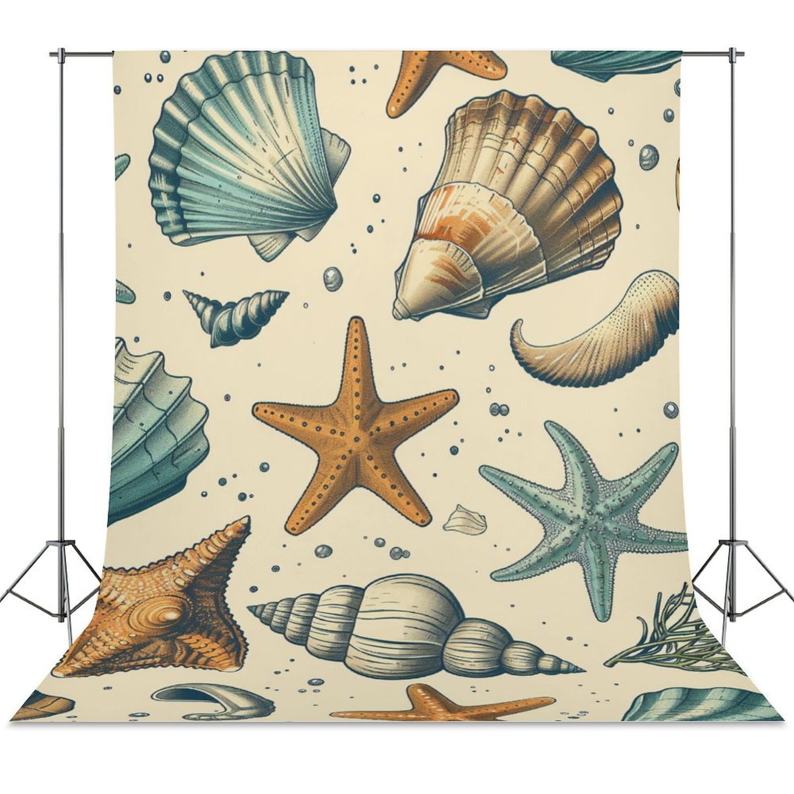Beach Seashell Starfish Backdrops for Photography for Party Backdrop ...