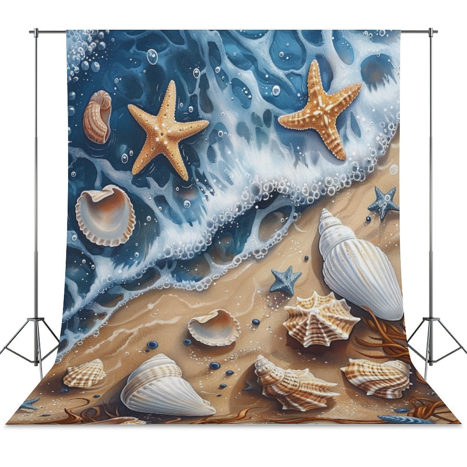 Beach Seashell Starfish Backdrops for Photography for Party Backdrop ...
