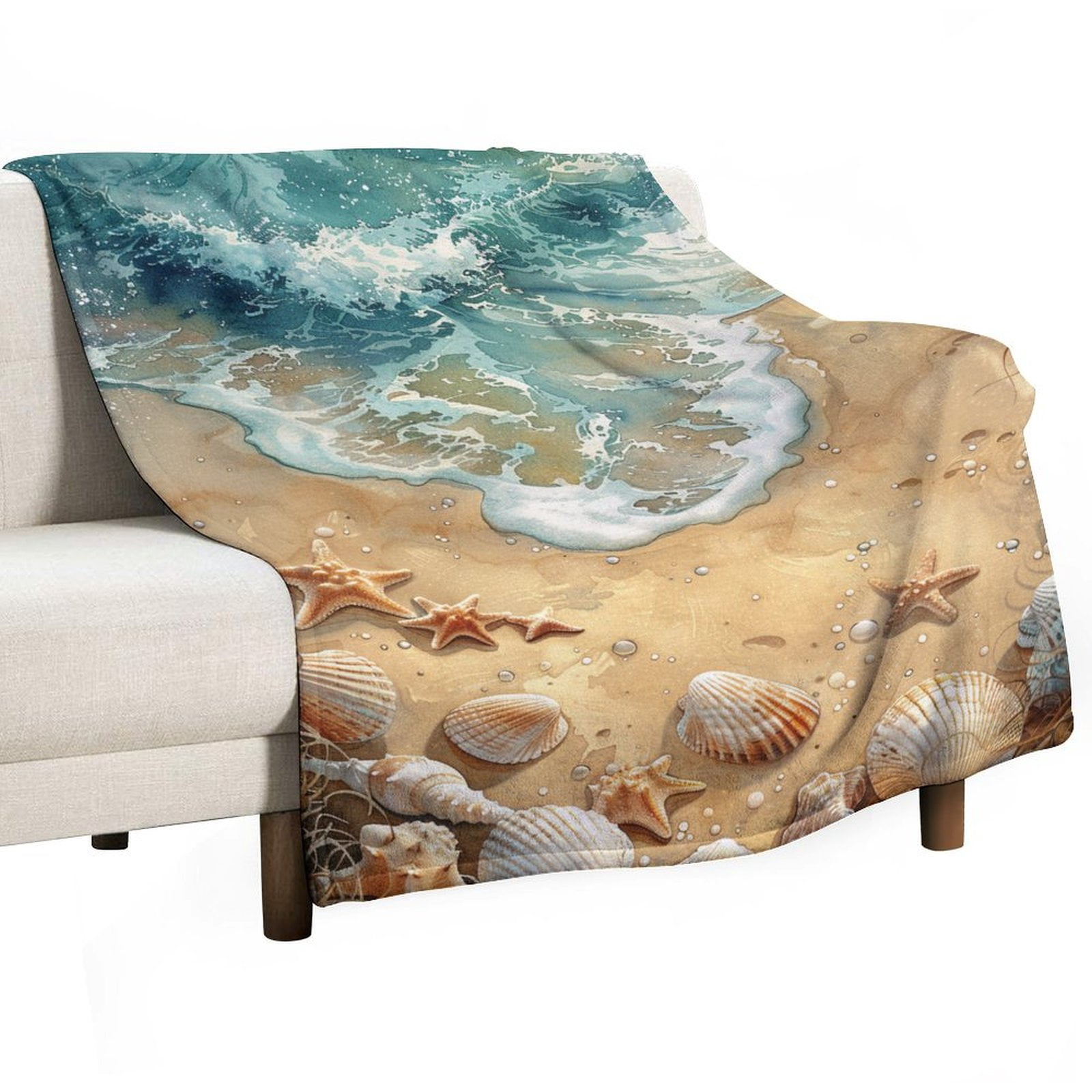 Beach Seashell Starfish Blanket for Bed Throw Blanket for Women, Men ...