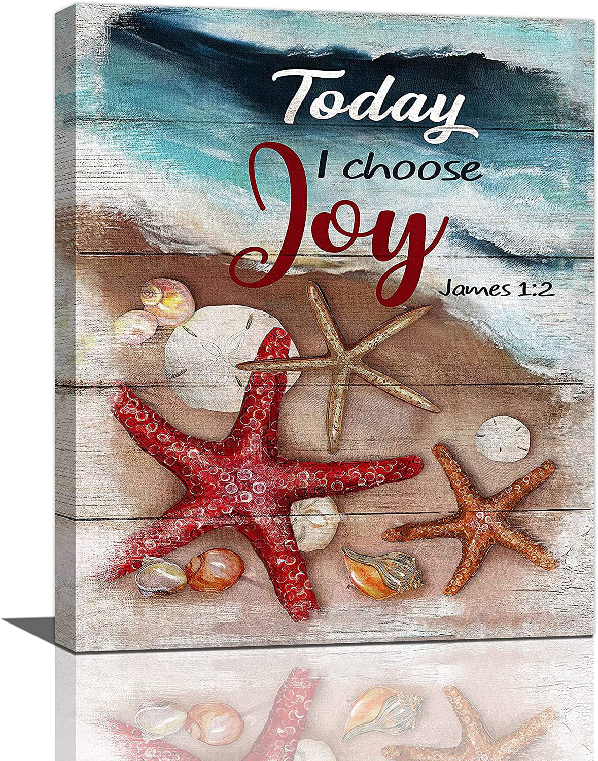 Beach Seashell Starfish Conch Wall Art Rustic Coastal Wall Decor Today ...