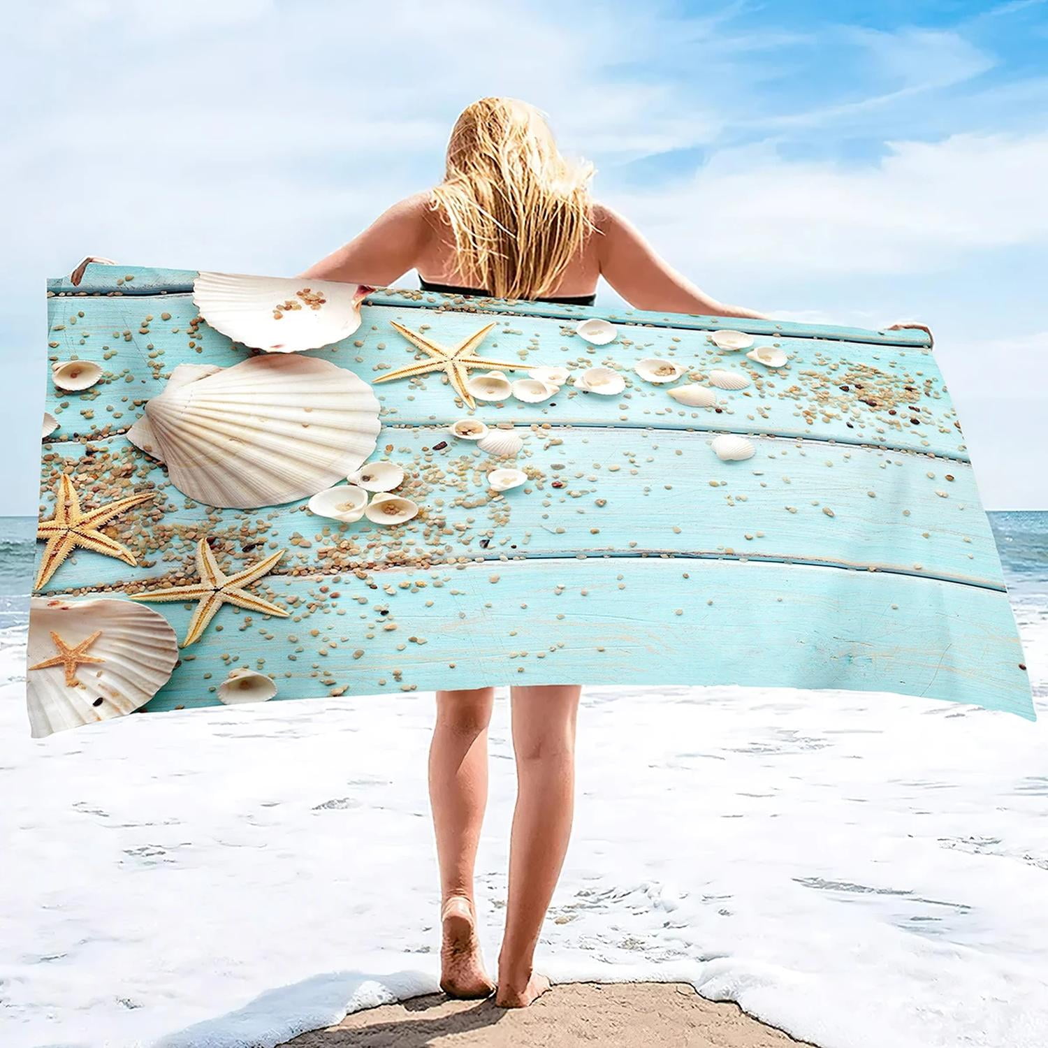Beach Seashell Starfish Sea Ocean Wave Summer Bathroom Ultra Soft Sand ...