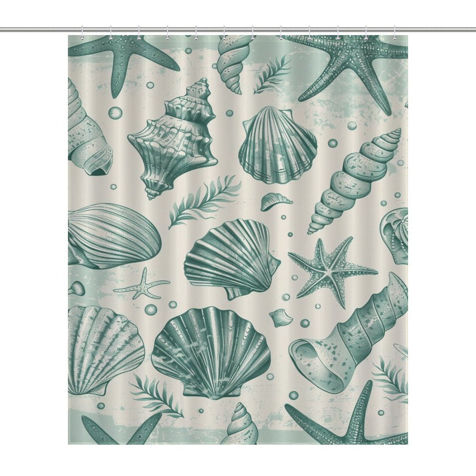 Beach Seashell Starfish Shower Curtain Cloth Fabric Bathroom Decor with ...