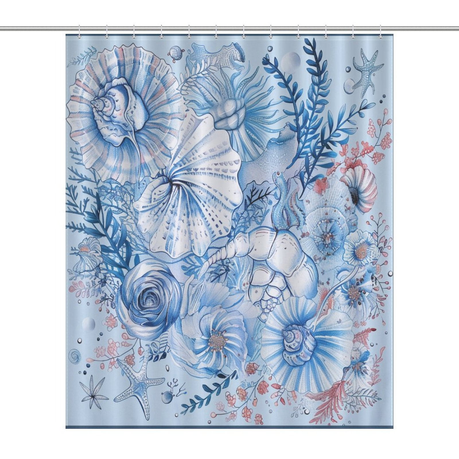 Beach Seashell Starfish Shower Curtain Modern Home Bathroom Bathtub ...