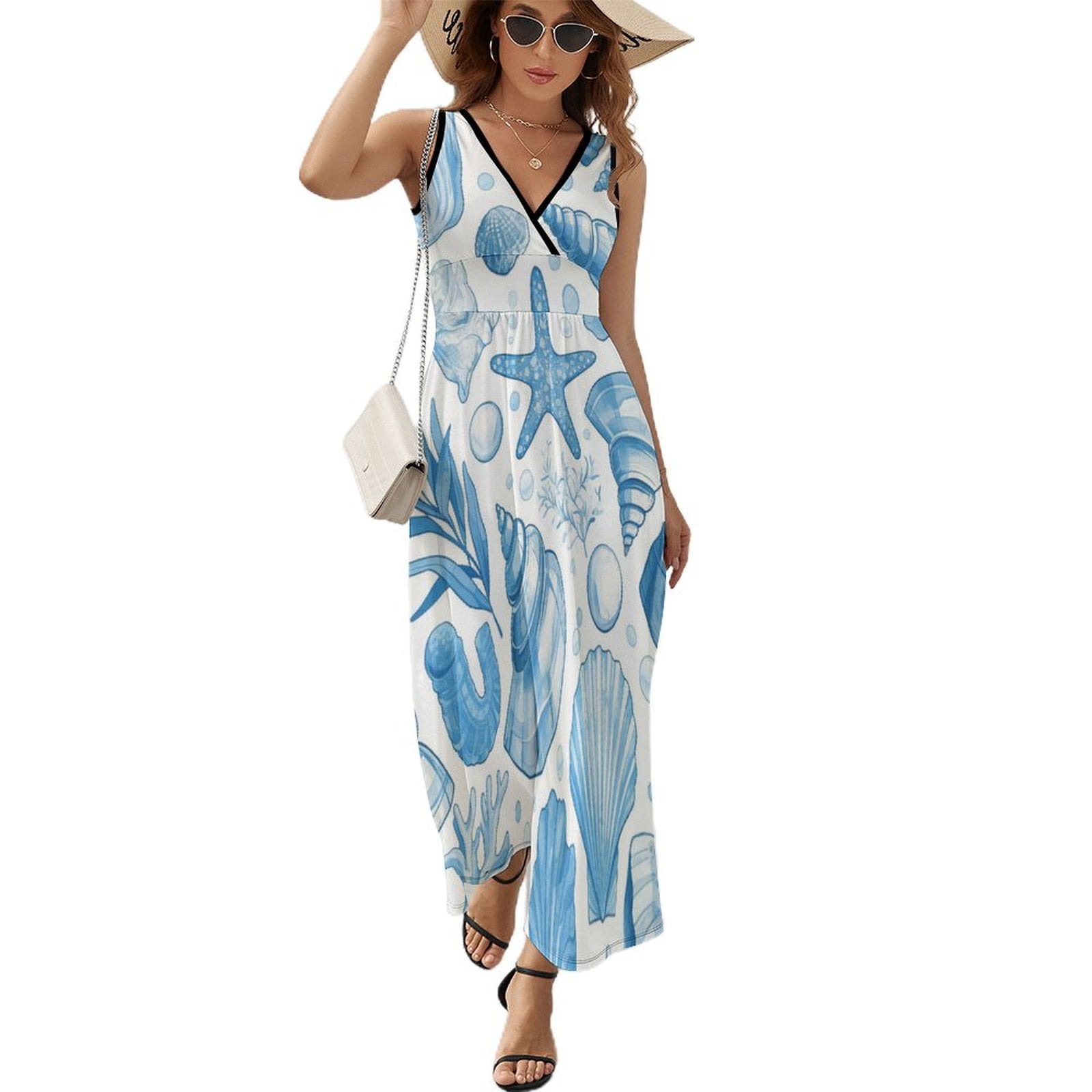 Beach Seashell Starfish Sleeveless Dress Female Clothing Dress Women ...