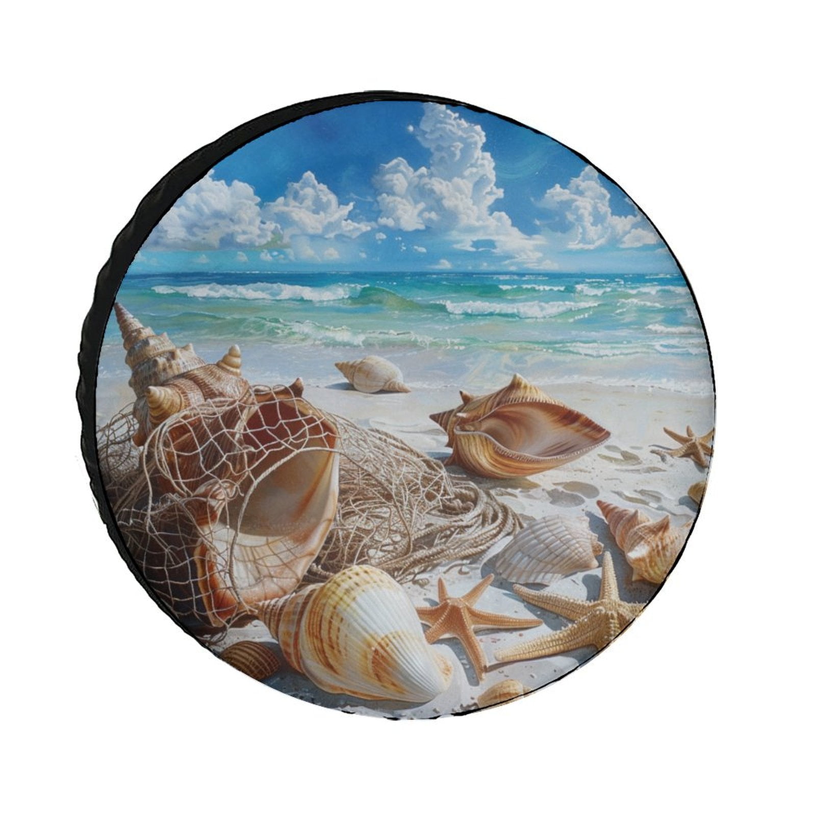 Beach Seashell Starfish Spare Tire Cover, Universal Wheel Tire Cover ...