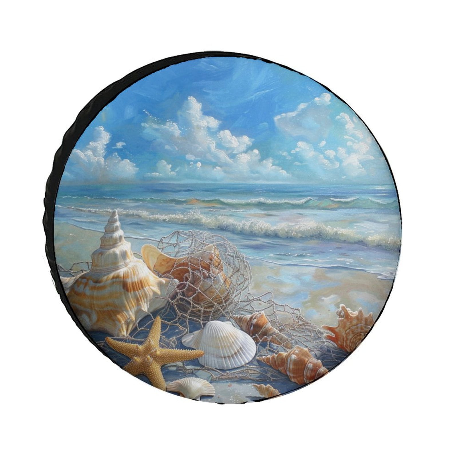 Beach Seashell Starfish Spare Tire Cover,Universal Wheel Tire Cover for ...