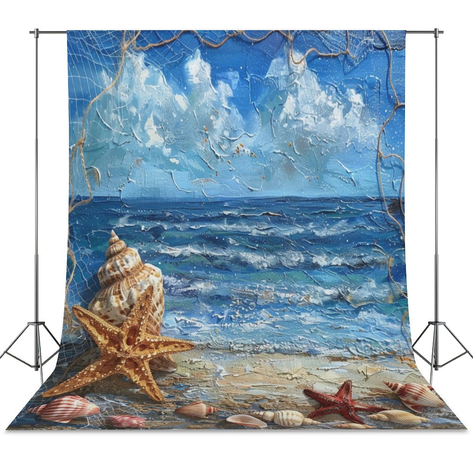 Beach Seashell Starfish Spring Backdrop Backdrops for Photography Photo ...