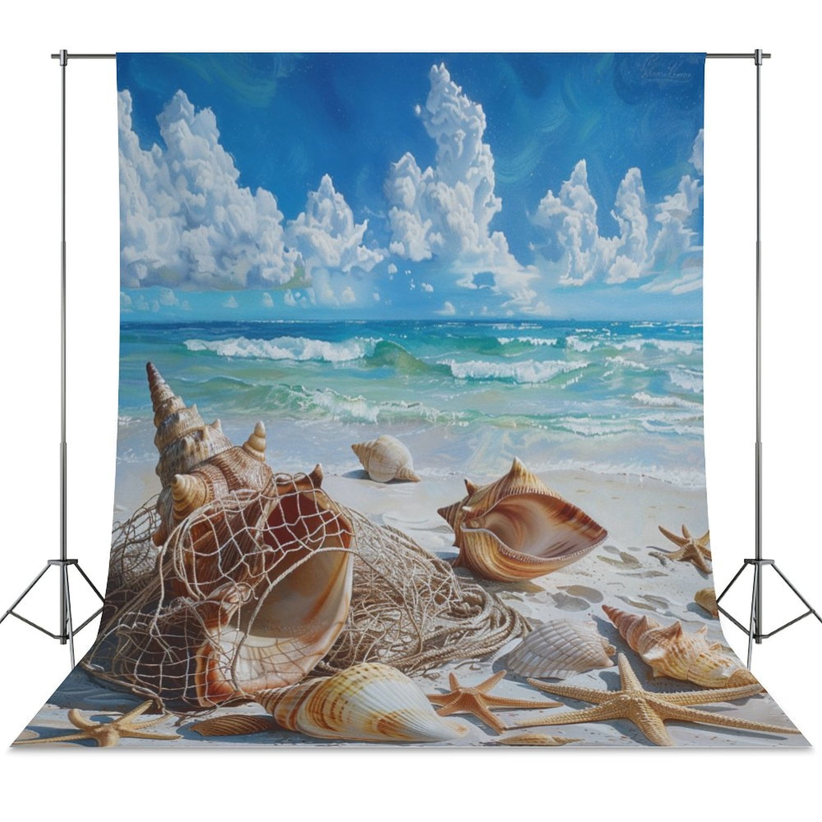 Beach Seashell Starfish Spring Backdrop Backdrops for Photography Photo ...