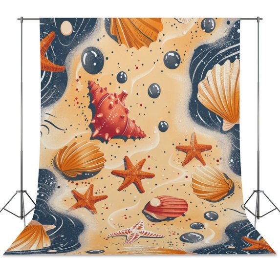 Beach Seashell Starfish Spring Backdrop Backdrops for Photography Photo ...
