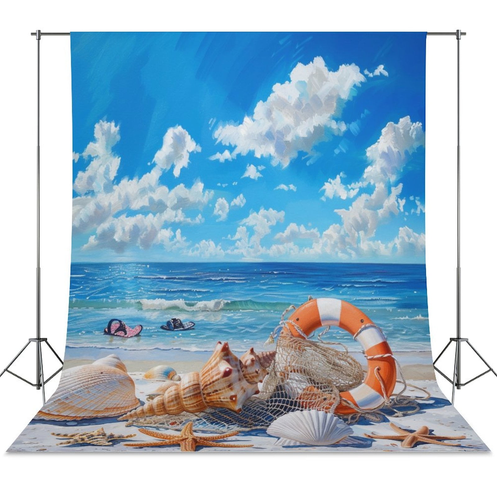Beach Seashell Starfish Spring Backdrop Backdrops for Photography Photo ...