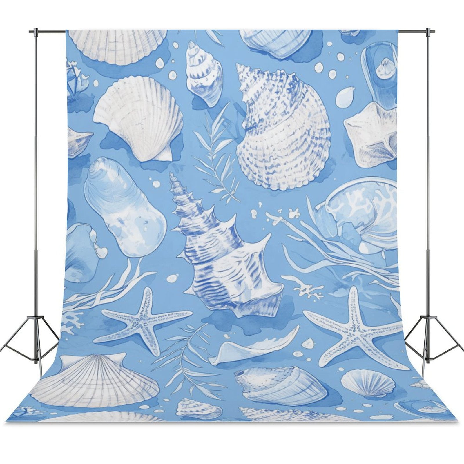 Beach Seashell Starfish Spring Wall Backdrop Background Floral ...