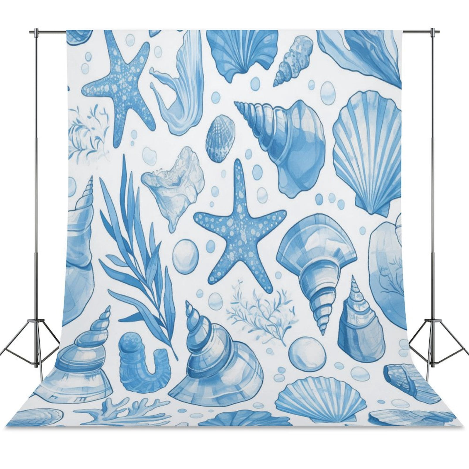 Beach Seashell Starfish Spring Wall Backdrop Background Floral ...