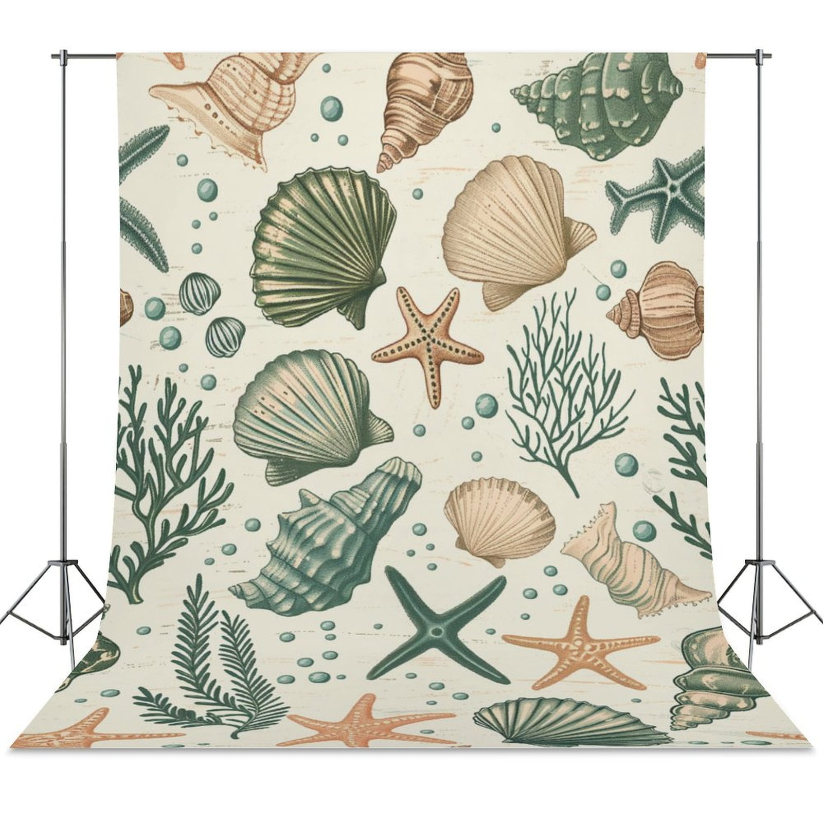 Beach Seashell Starfish Spring Wall Backdrop Background Floral ...